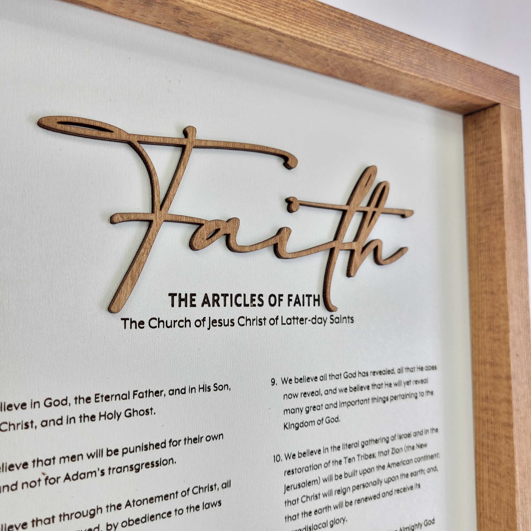 The Articles of Faith Scenic Sign | Tiny 3D Temples