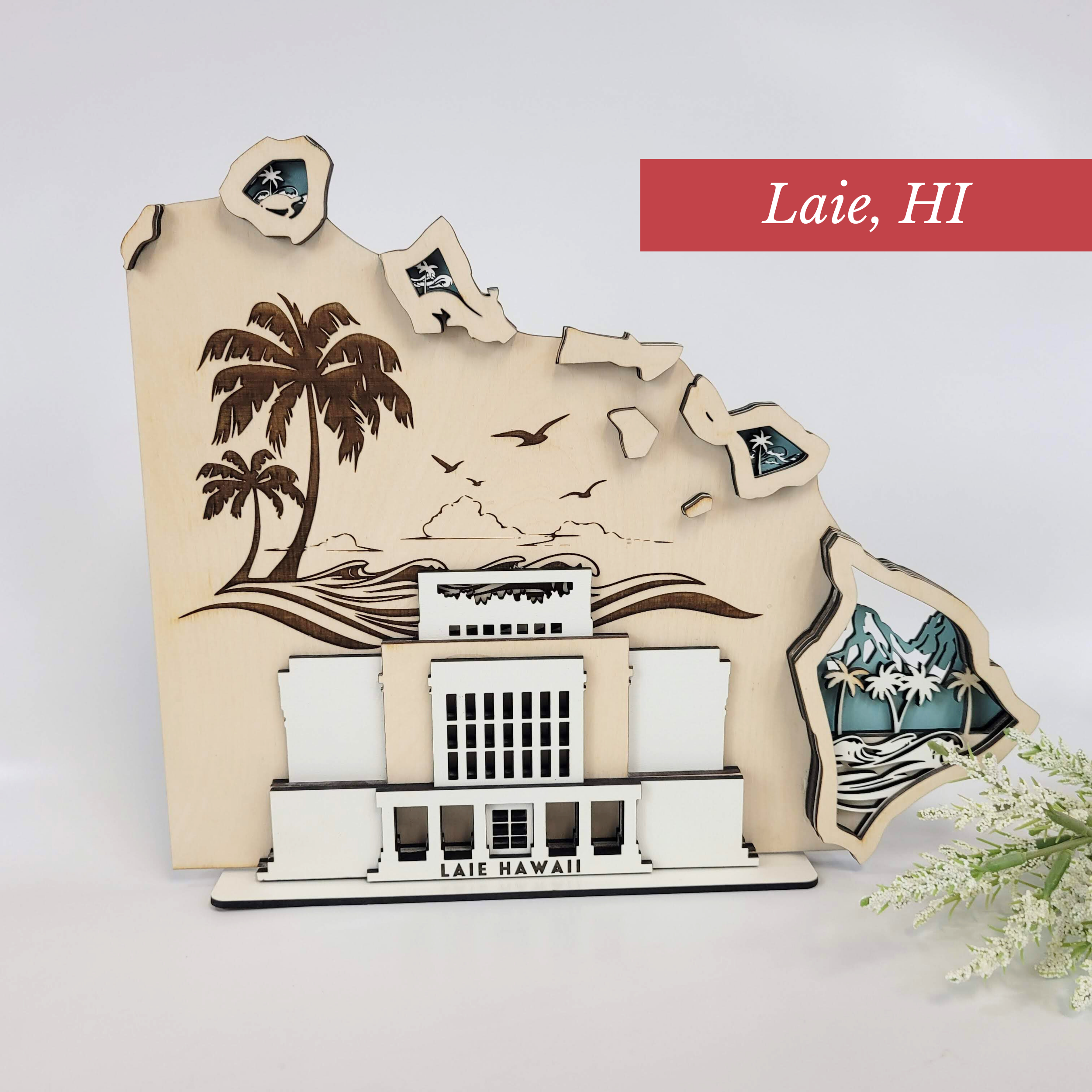 Laie Hawaii Temple LDS Customized Temple State Sign, Laser cut and ful ...