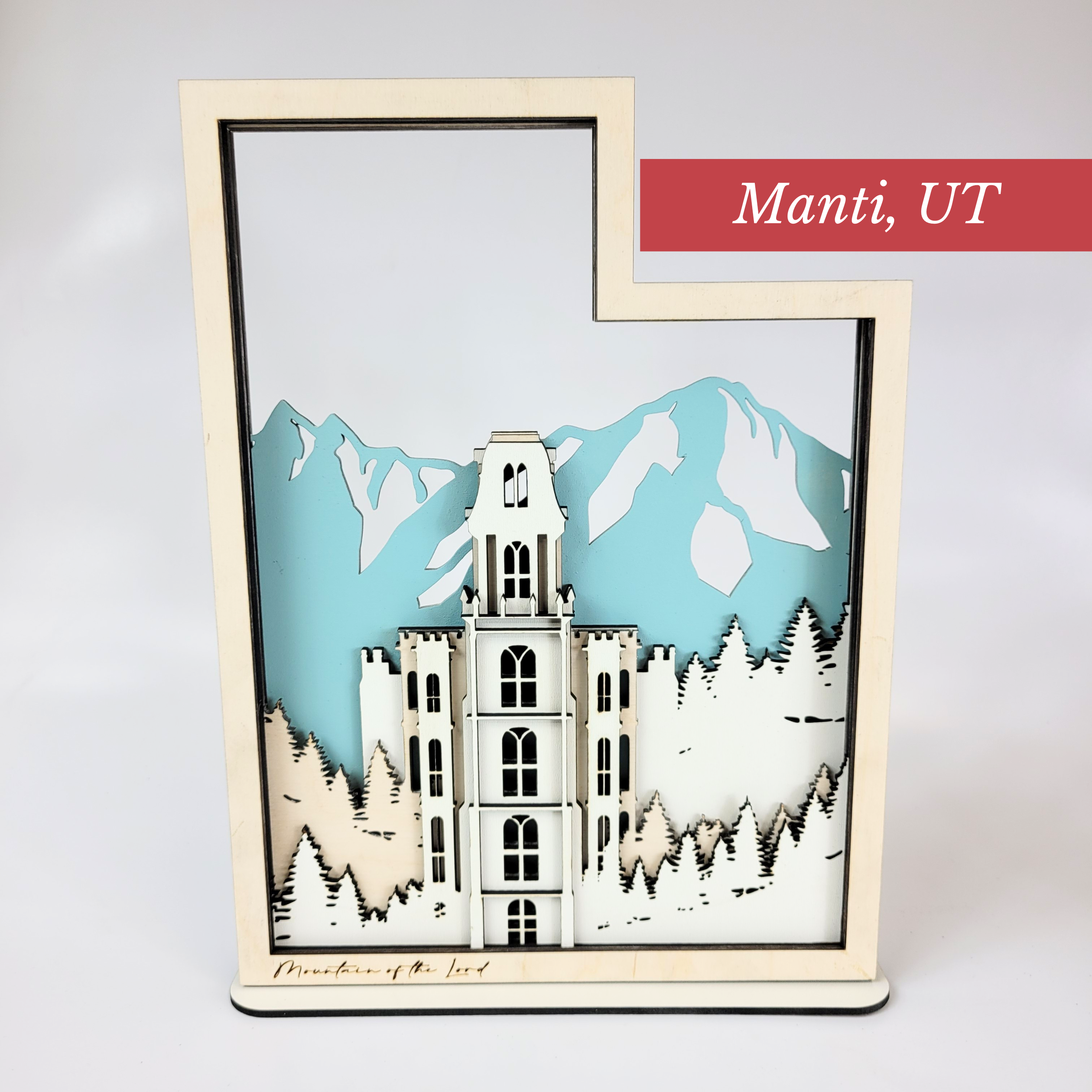 Manti, Utah Temple LDS Customized Temple State Sign, Laser cut and ful ...
