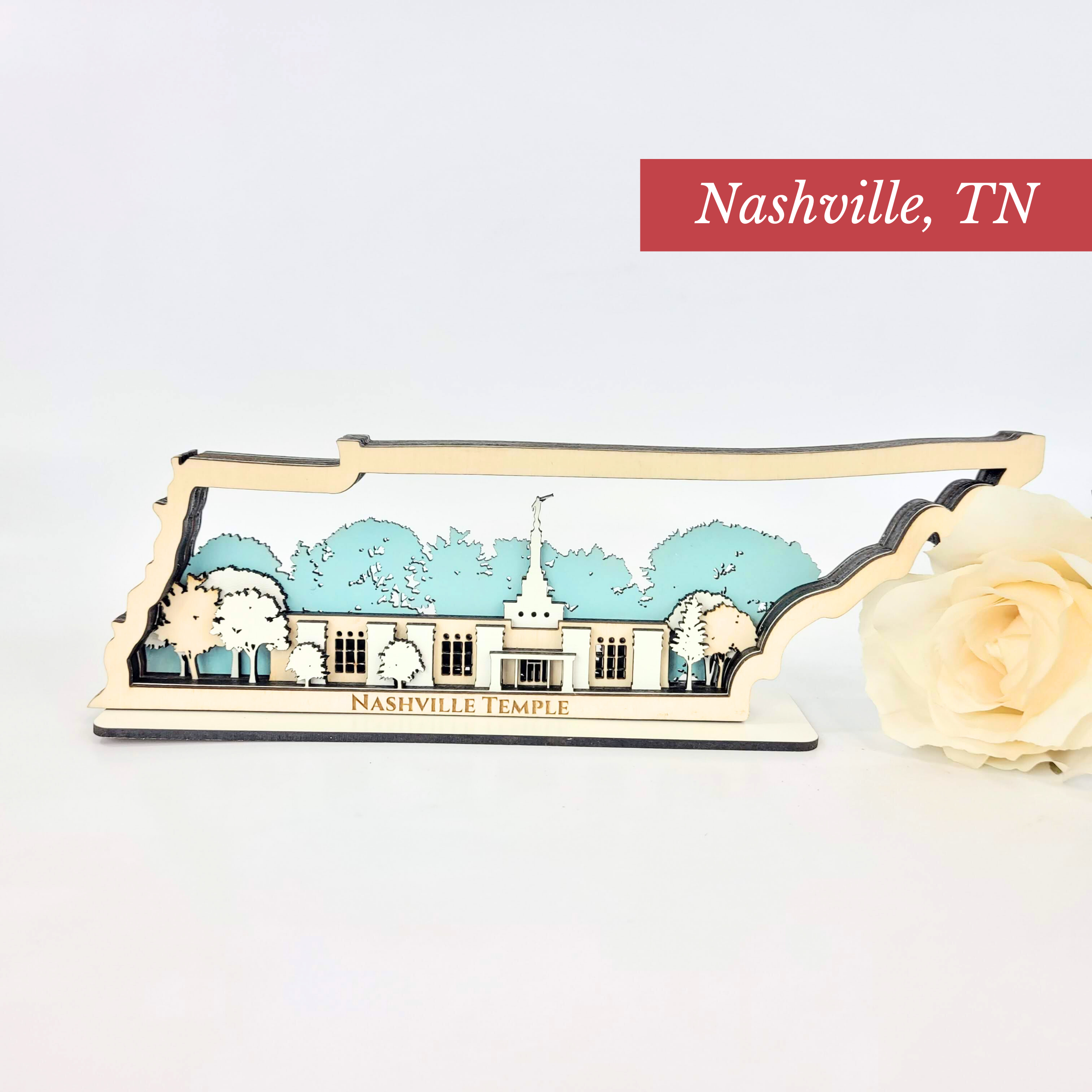 Nashville, Tennessee Temple LDS Customized Temple State Sign, Laser cu ...