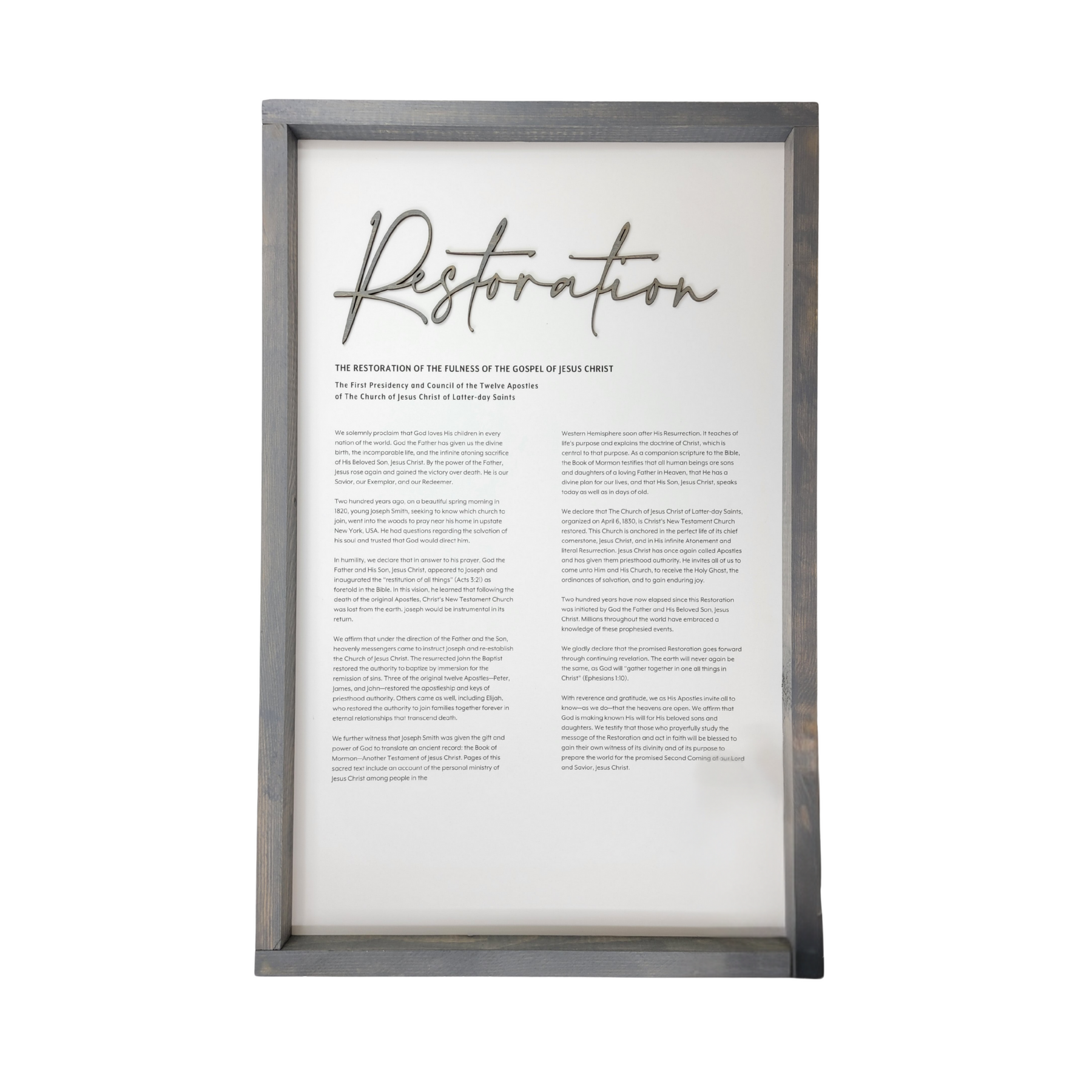Modern LDS Proclamation Sign Set – 4 Engraved Signs – Tiny 3D Temples