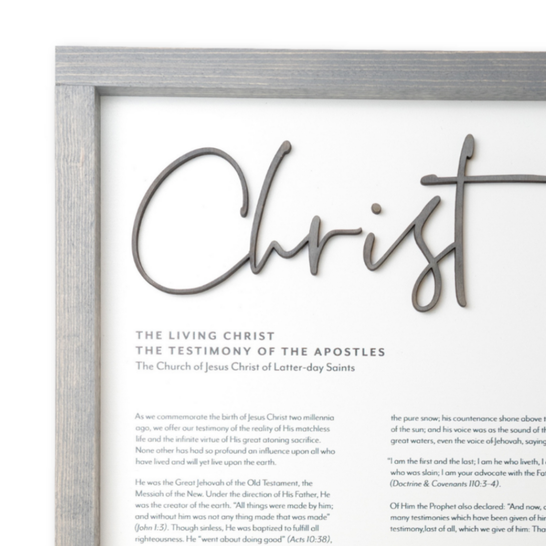 Modern LDS Proclamation Sign Set – 4 Engraved Signs – Tiny 3D Temples