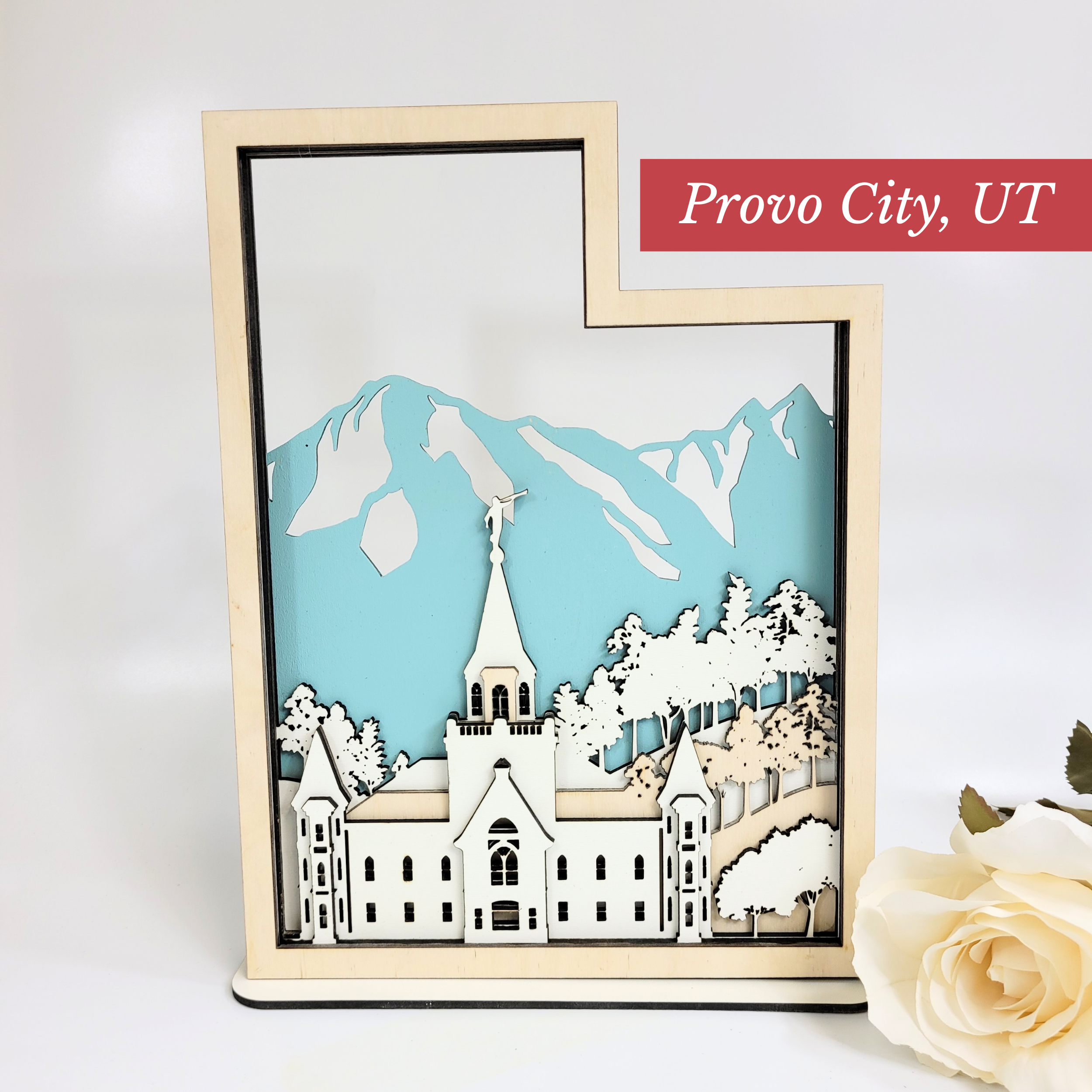 Provo City Center Temple LDS Customized Temple State Sign, Laser cut a ...