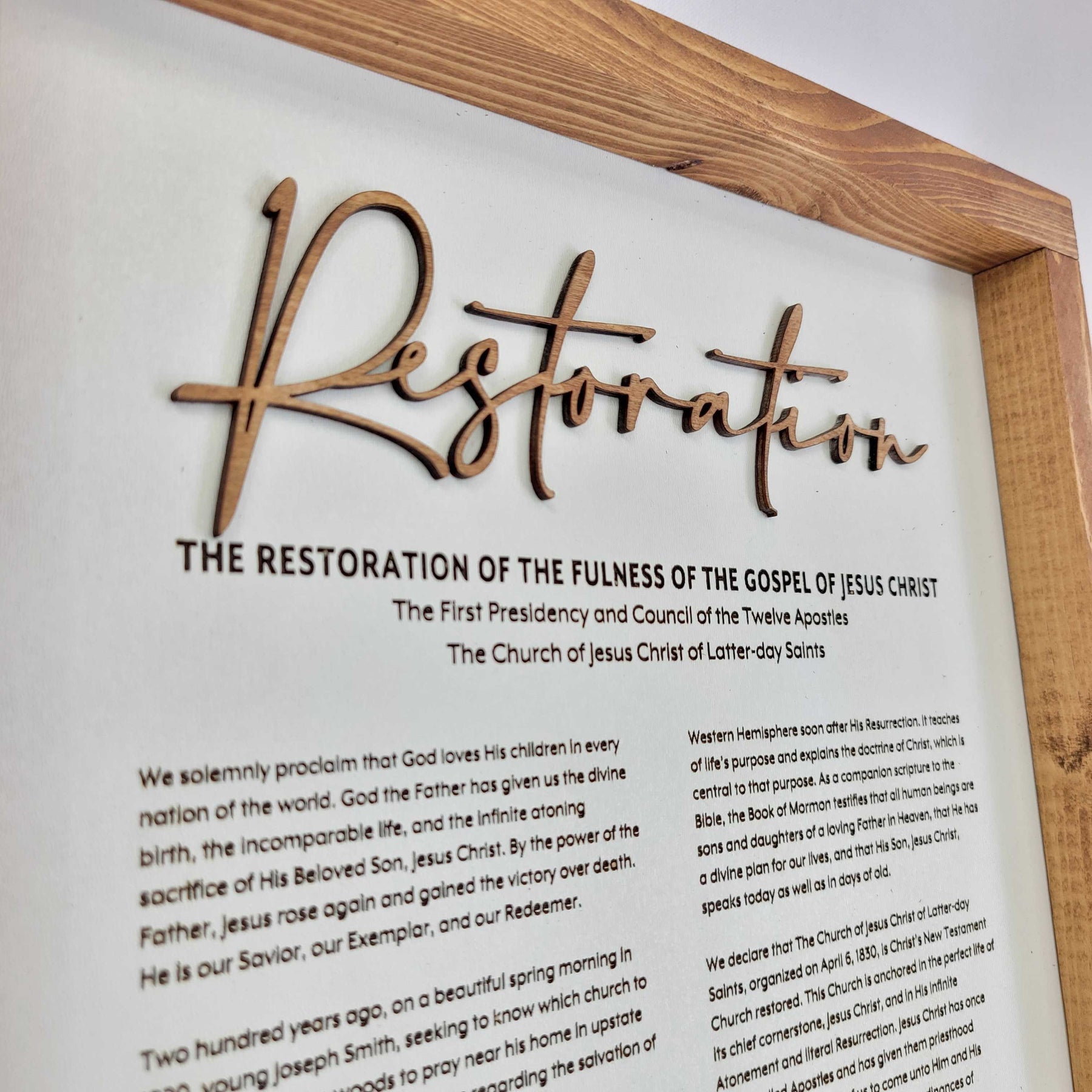 The Restoration Proclamation Scenic Sign | Tiny 3D Temples
