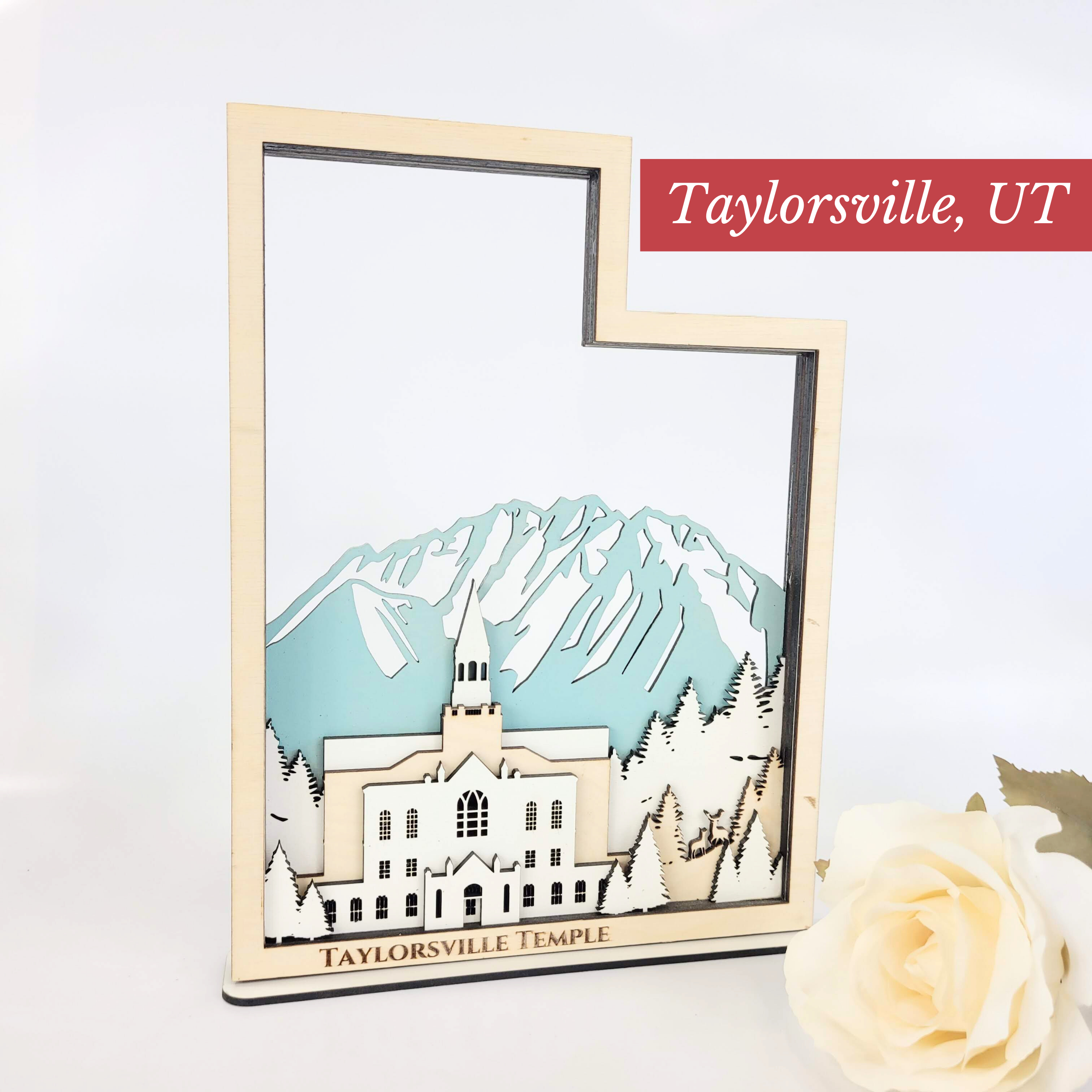 Taylorsville Utah Temple LDS Customized Temple State Sign, Laser cut a ...